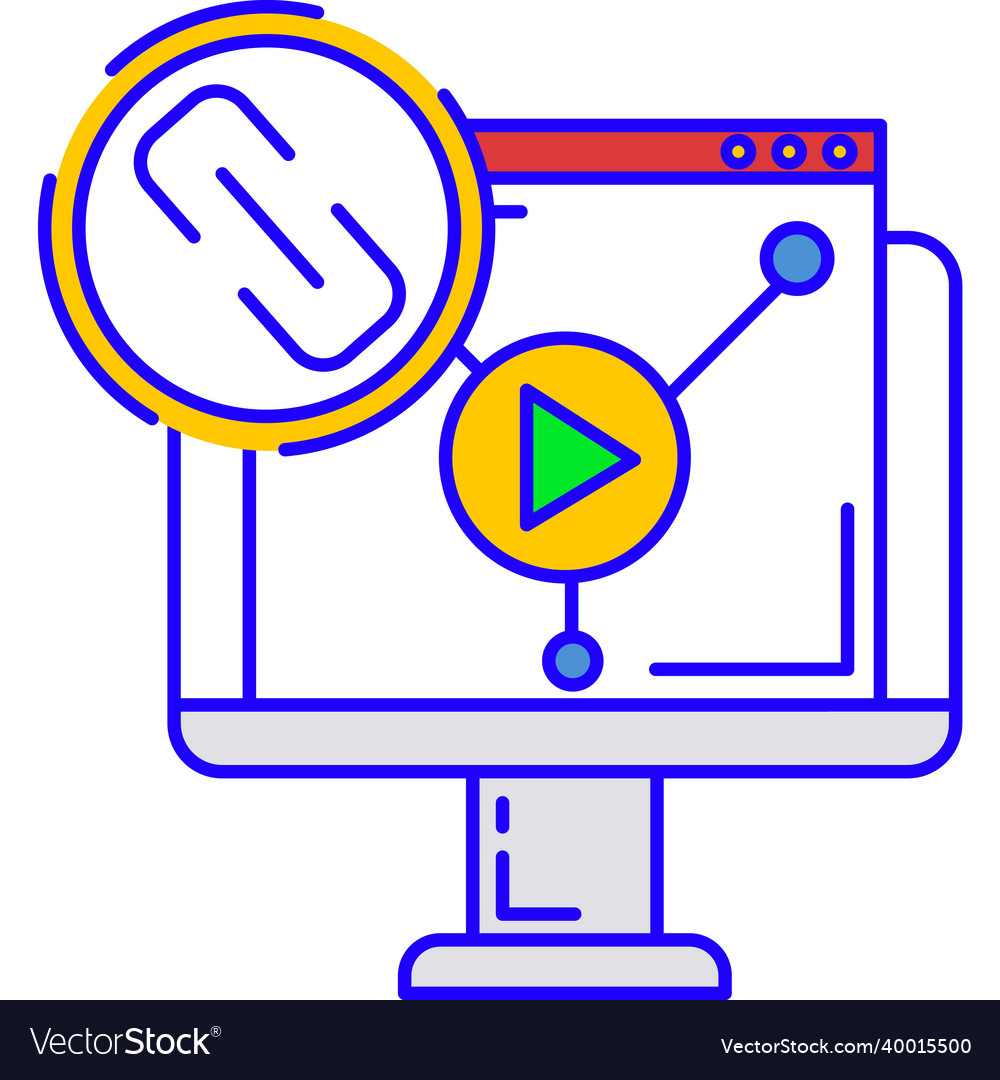 Deep linking building icon web computer Royalty Free Vector