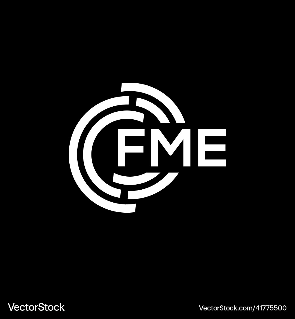 Fme letter logo design on black background Vector Image