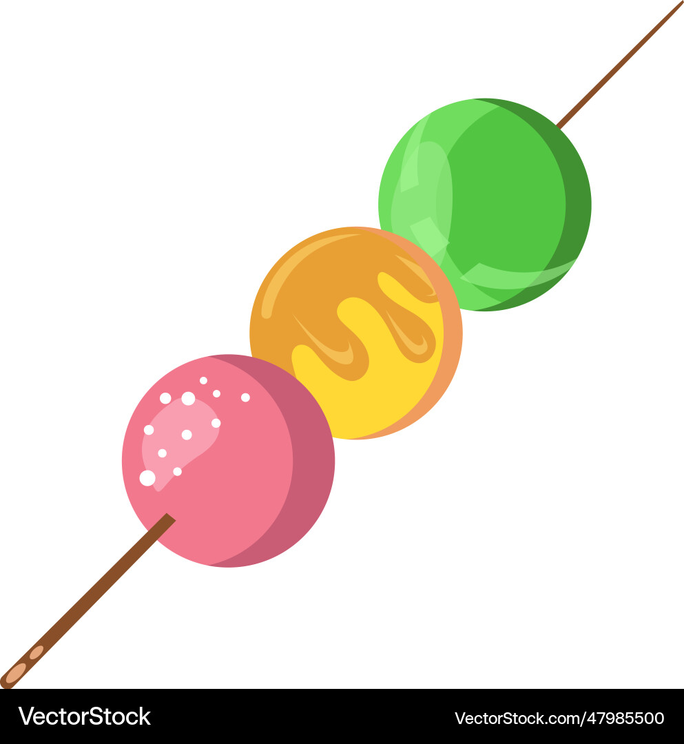 Ice cream balls on stick flat icon Royalty Free Vector Image