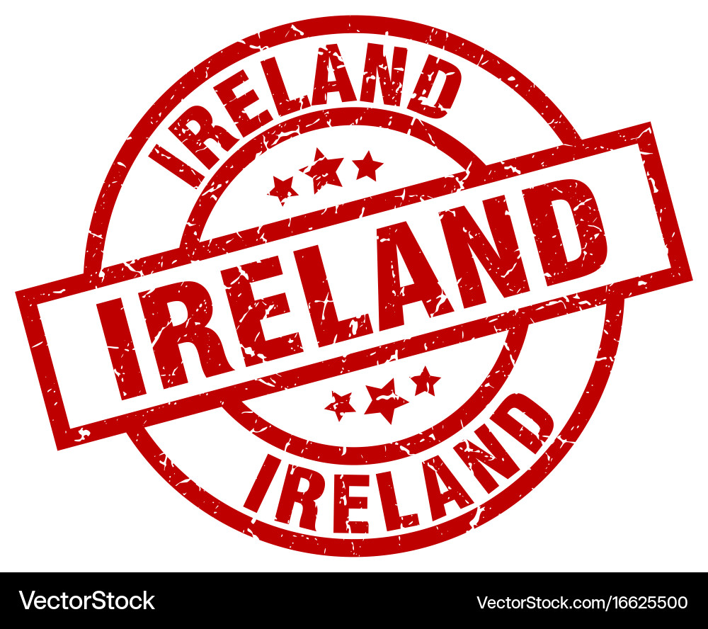 Ireland red round grunge stamp Royalty Free Vector Image
