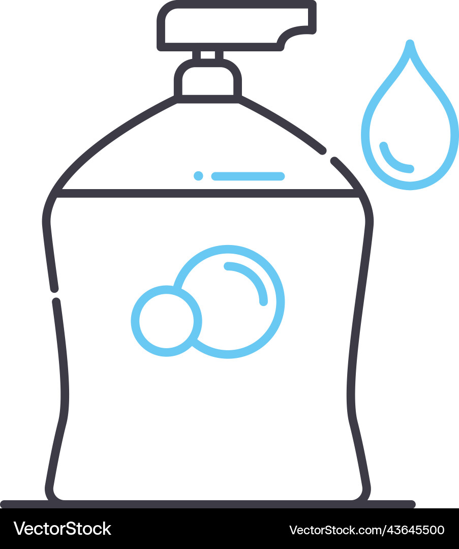 Liquid soap line icon outline symbol Royalty Free Vector
