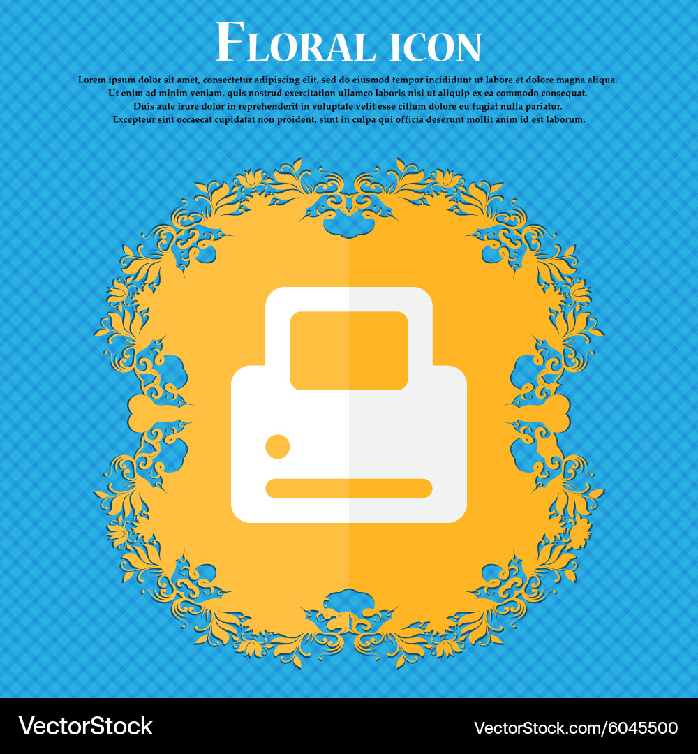 Printing floral flat design on a blue abstract Vector Image