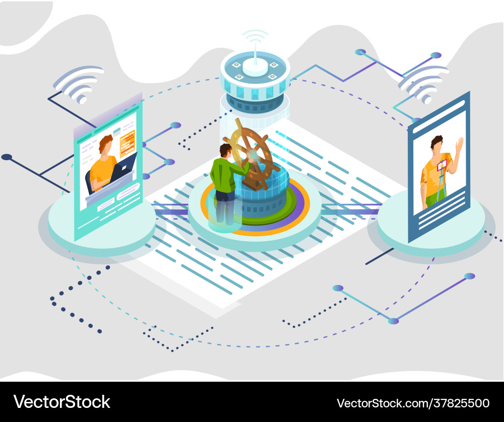 Remote working and networks professional business Vector Image