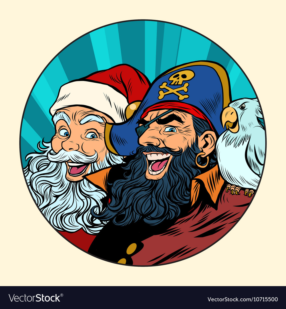 Santa And The Pirate Royalty Free Vector Image