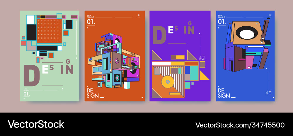 Trendy abstract colorful geometric collage Vector Image