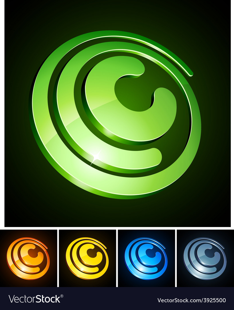 Vibrant 3d c letter Royalty Free Vector Image - VectorStock