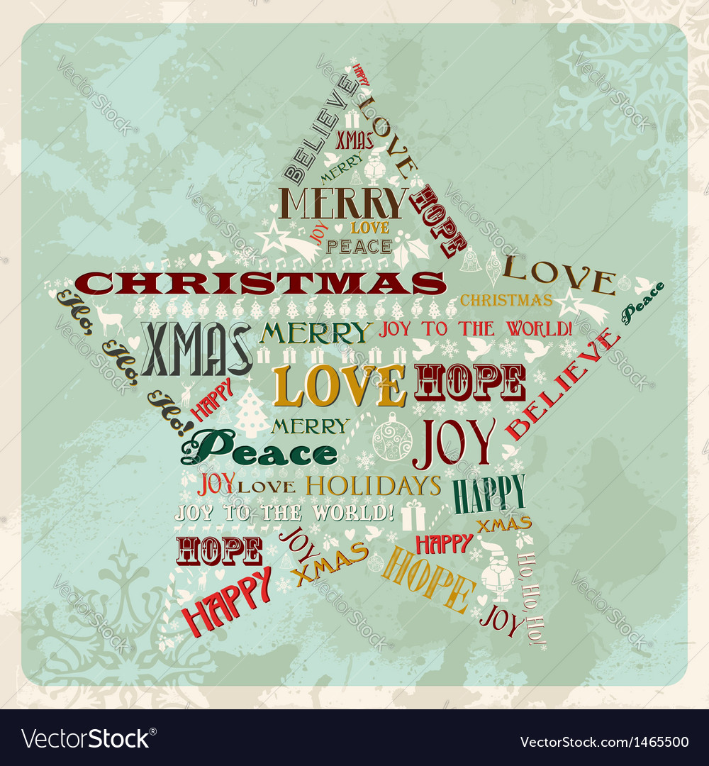 Vintage merry christmas concept star Royalty Free Vector