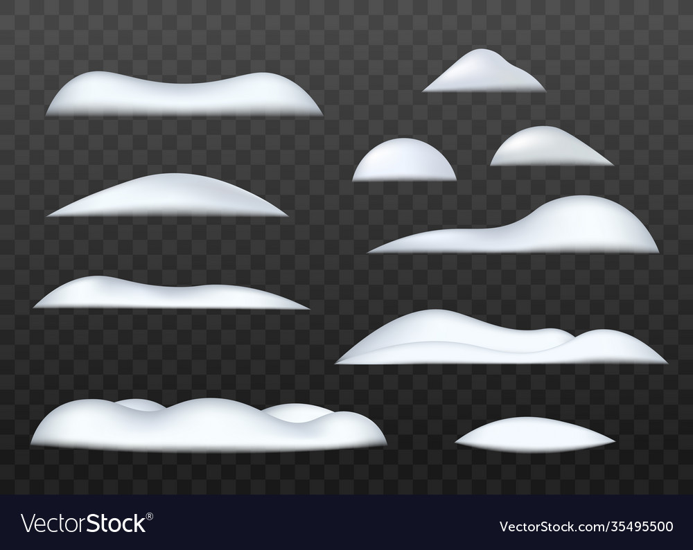 Winter snowy ground or drifts set realistic Vector Image