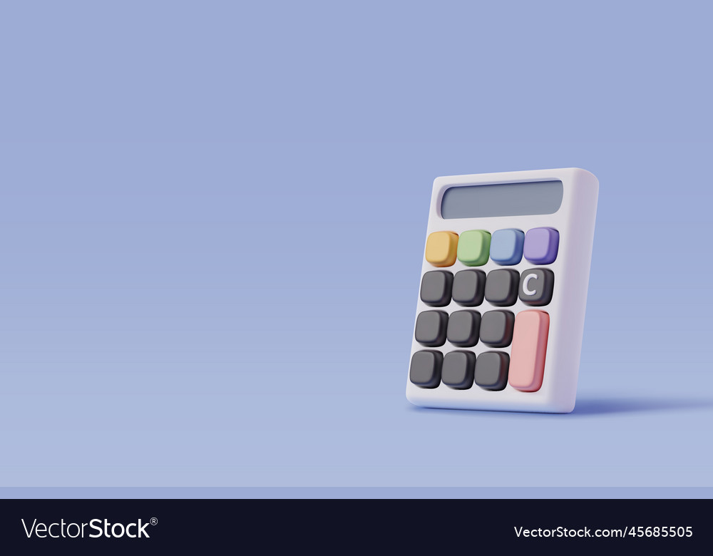 3d realistic calculator icon isolated Royalty Free Vector 3d realistic calculator icon isolated Royalty Free Vector