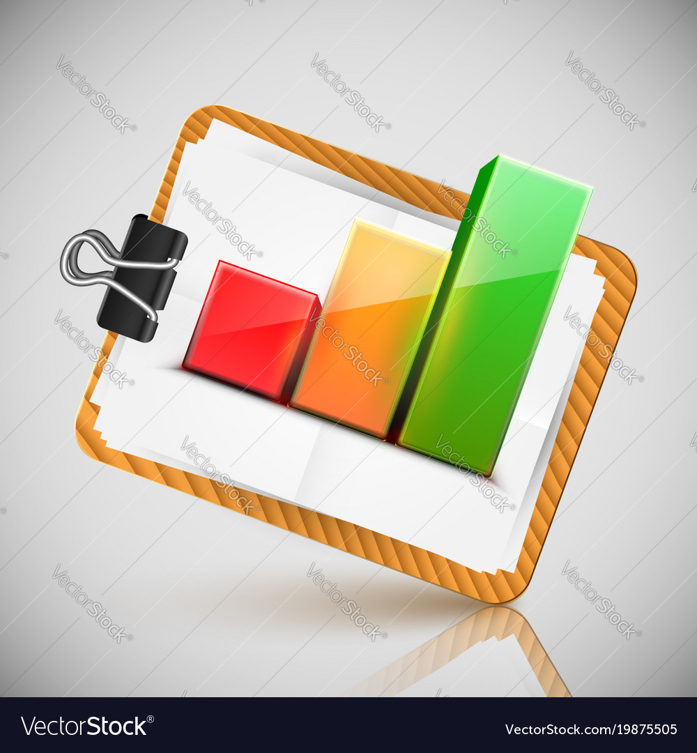 A document table with 3d graph Royalty Free Vector Image