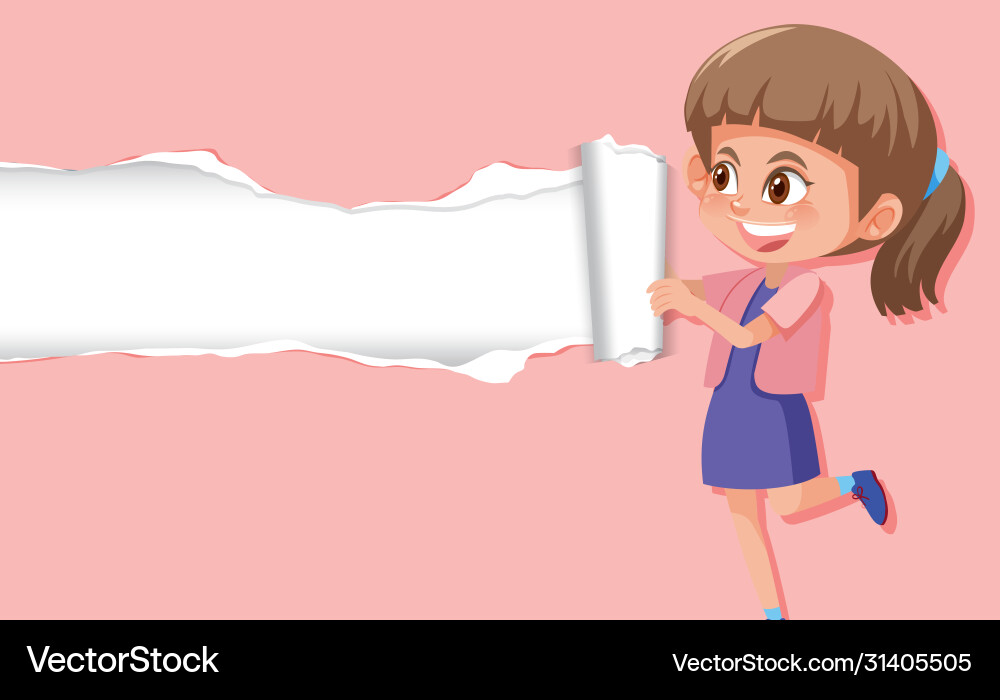 Background template design with happy girl Vector Image