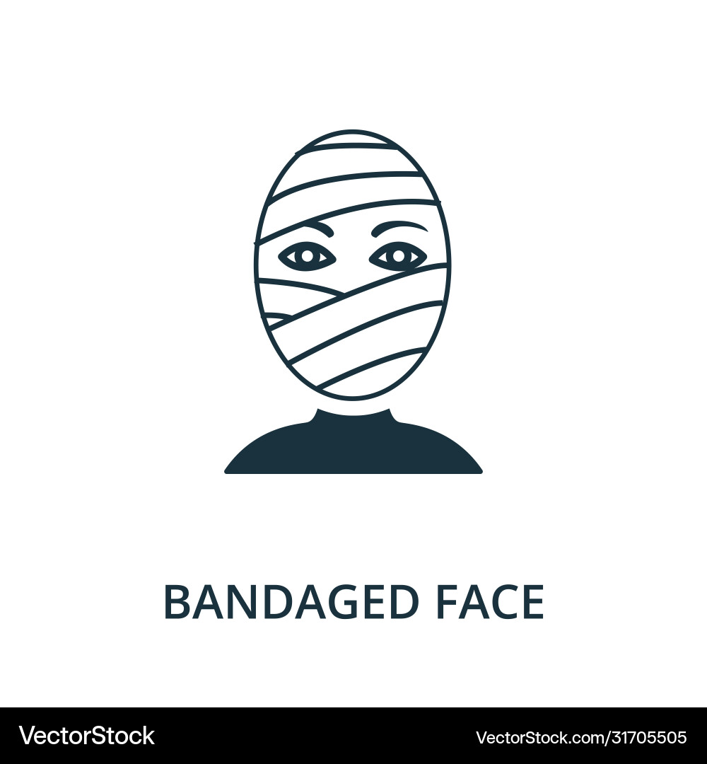 Bandaged face icon from plastic surgery Royalty Free Vector