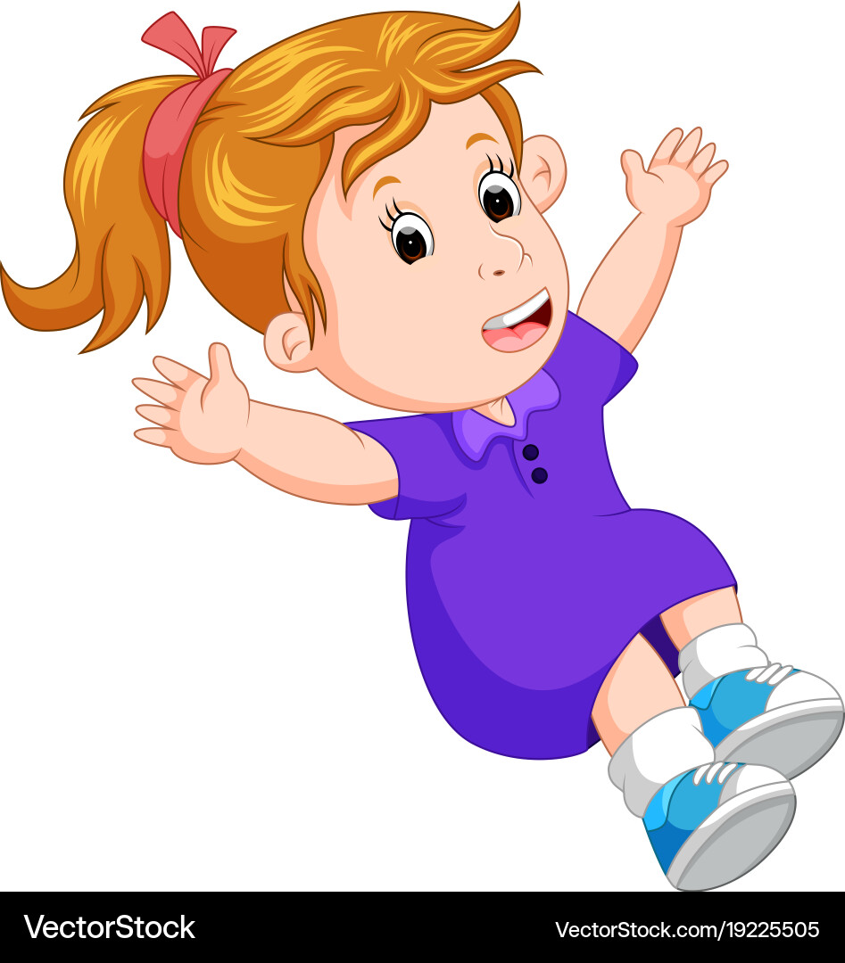 Cartoon happy kids pose flying Royalty Free Vector Image