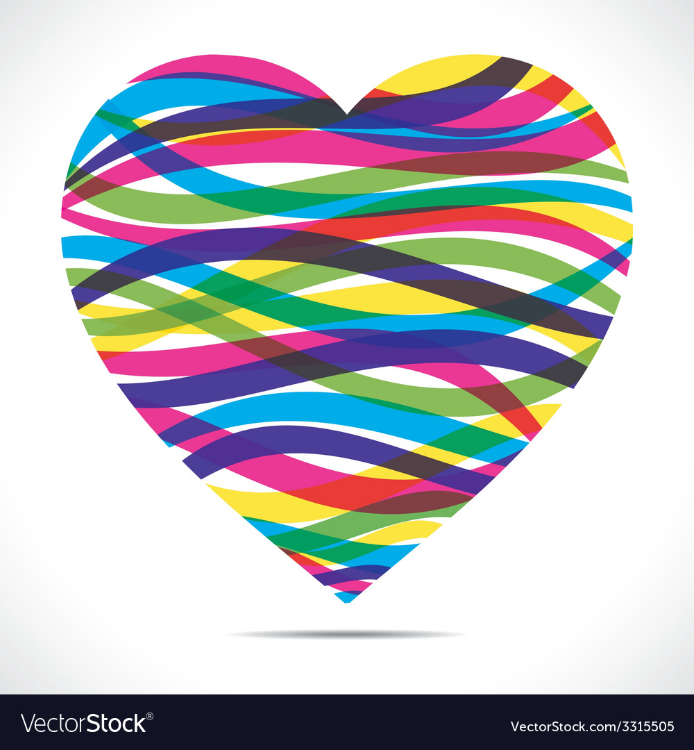 Colorful strip heart Royalty Free Vector Image