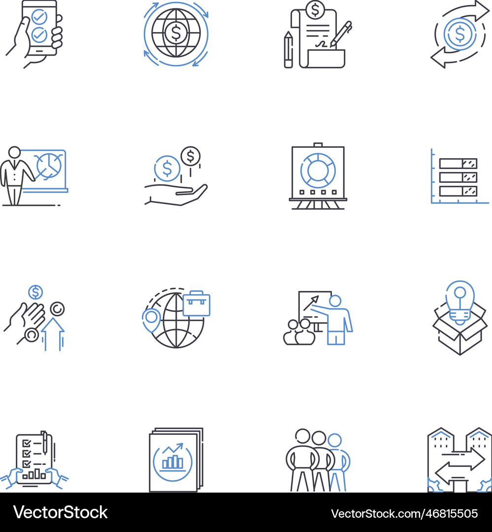 Elaboration line icons collection elaborate Vector Image