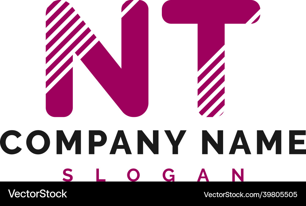 Nt letter logo design letter logo Royalty Free Vector Image