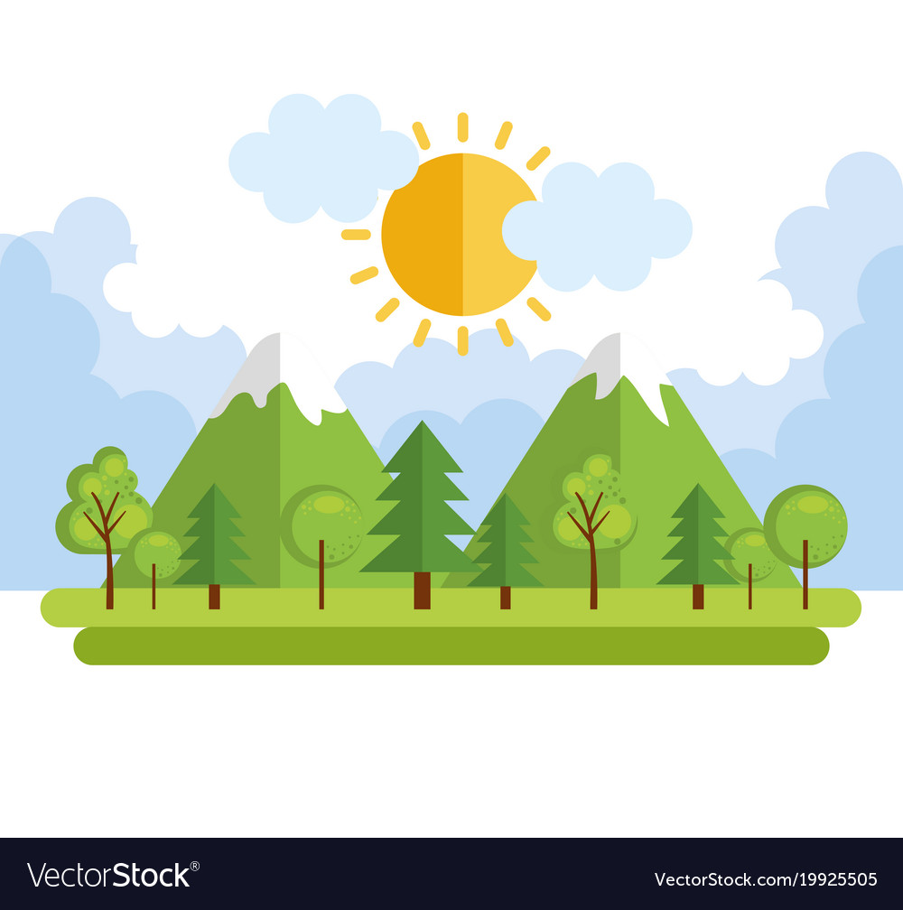 Seasonal weather landscape icon Royalty Free Vector Image