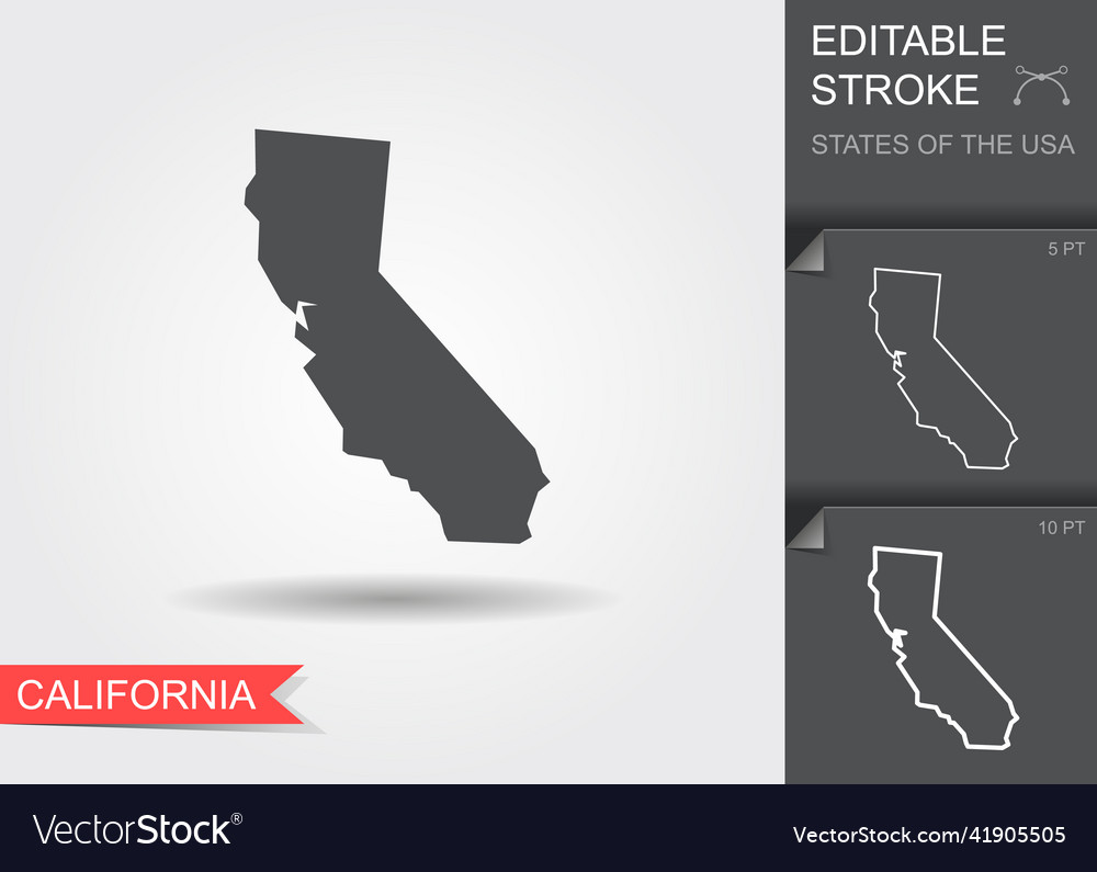 Stylized map of the us state california Royalty Free Vector