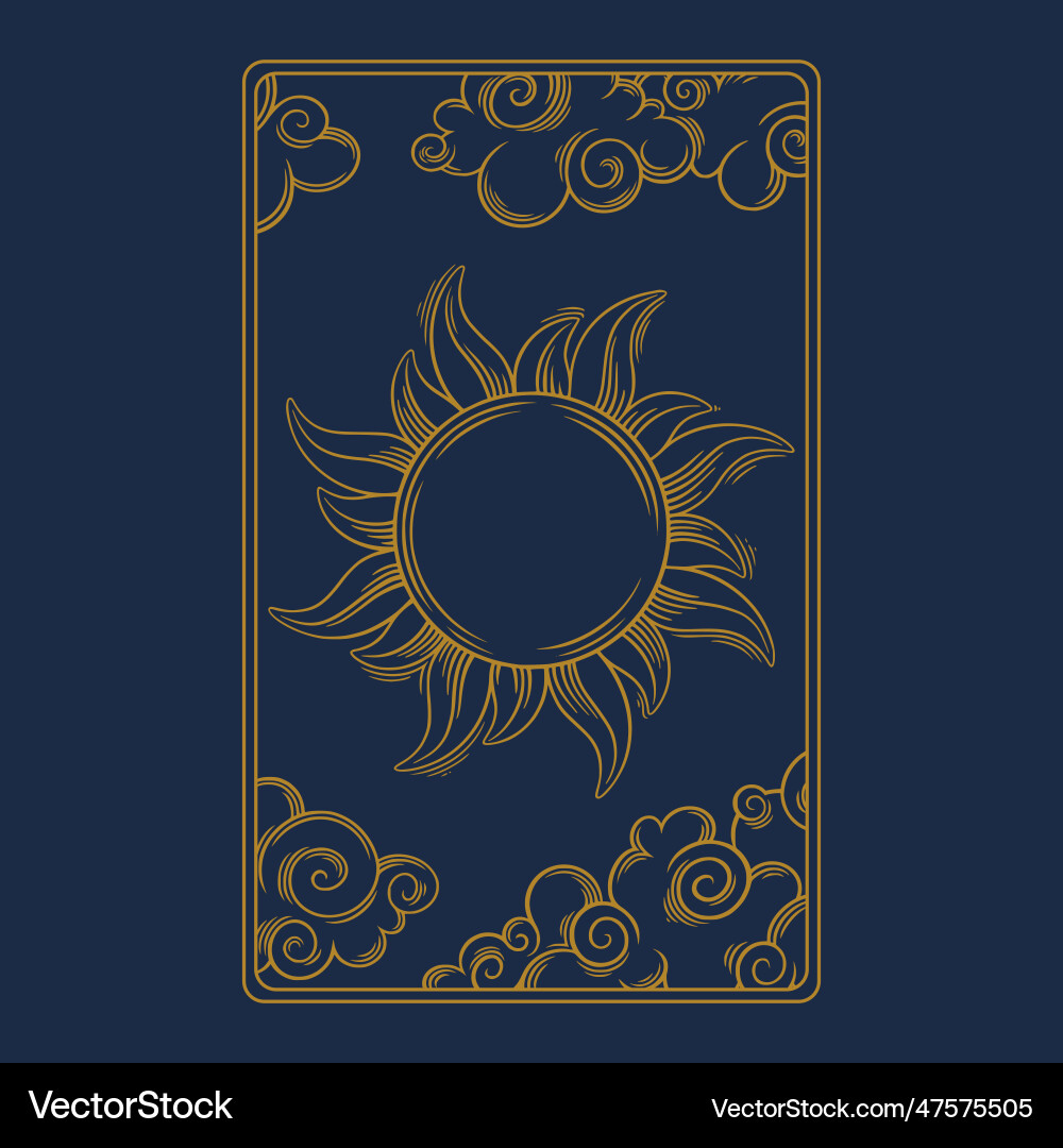 Tarot aesthetic golden card magic design Vector Image