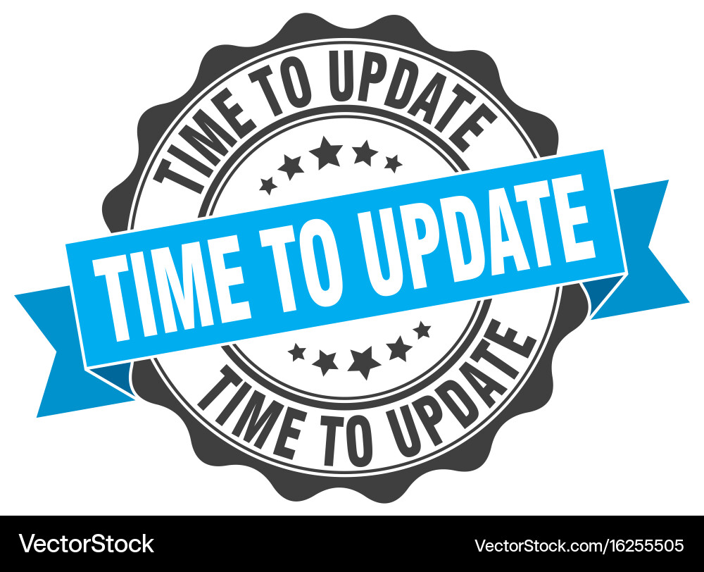 Time to update stamp sign seal Royalty Free Vector Image