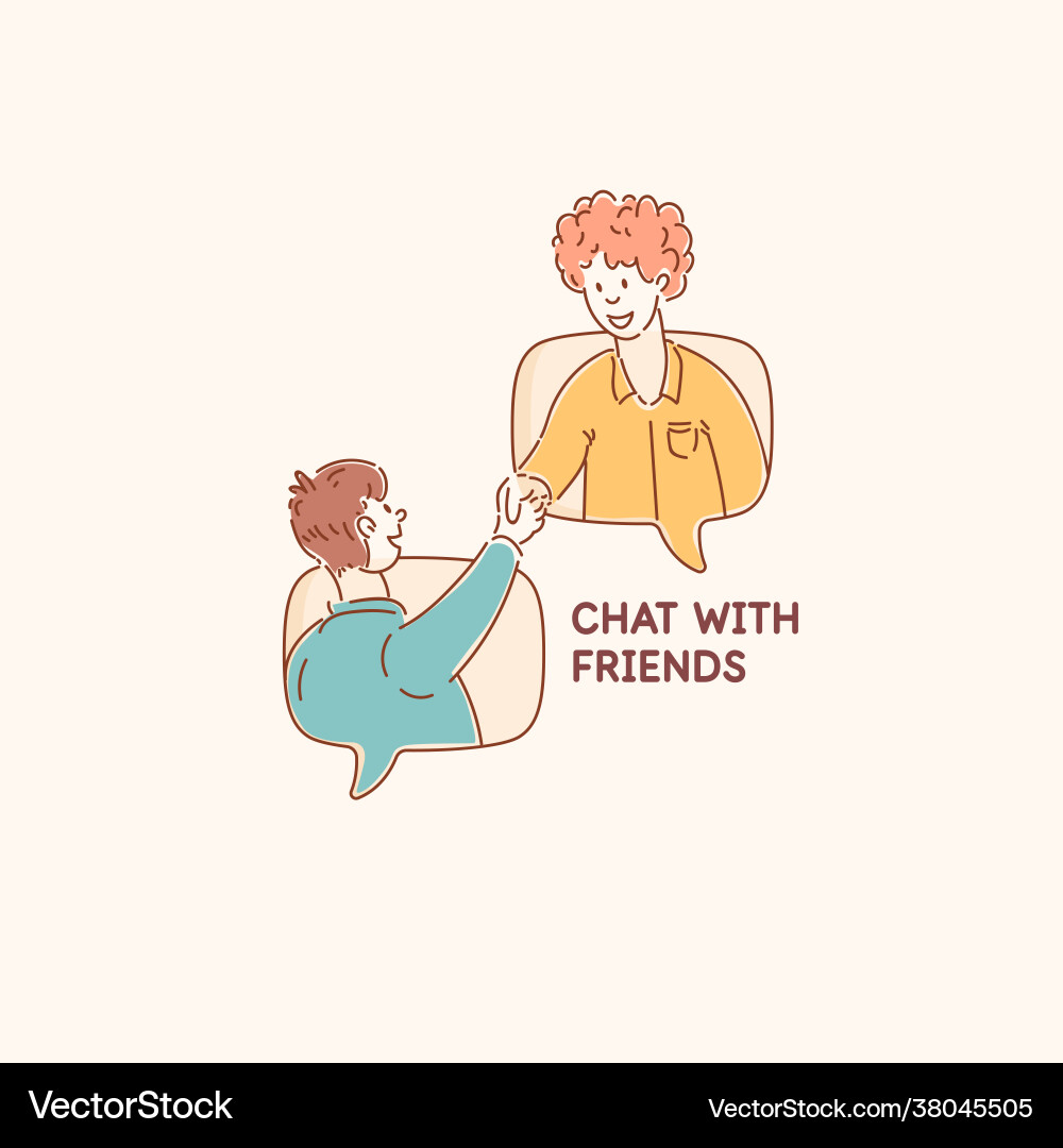 Two friends have a conversation when they meet Vector Image