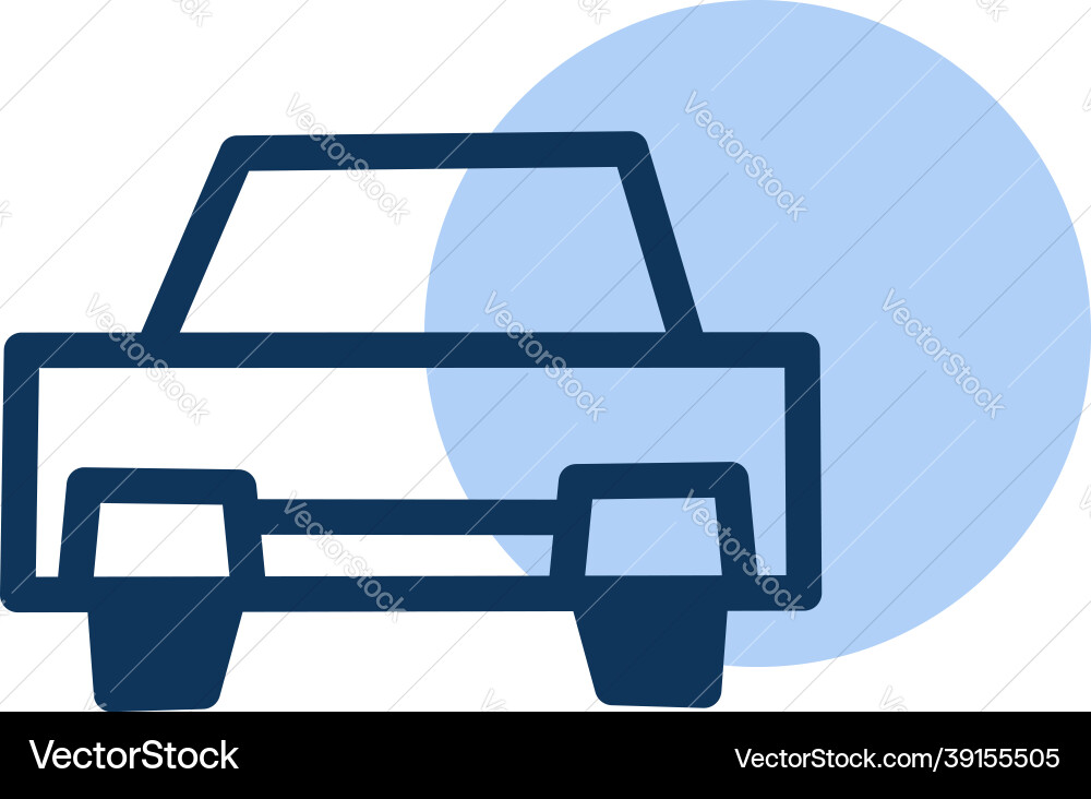 Wide blue car icon on white background Royalty Free Vector