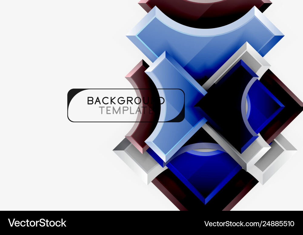 3d futuristic shapes abstract background Vector Image