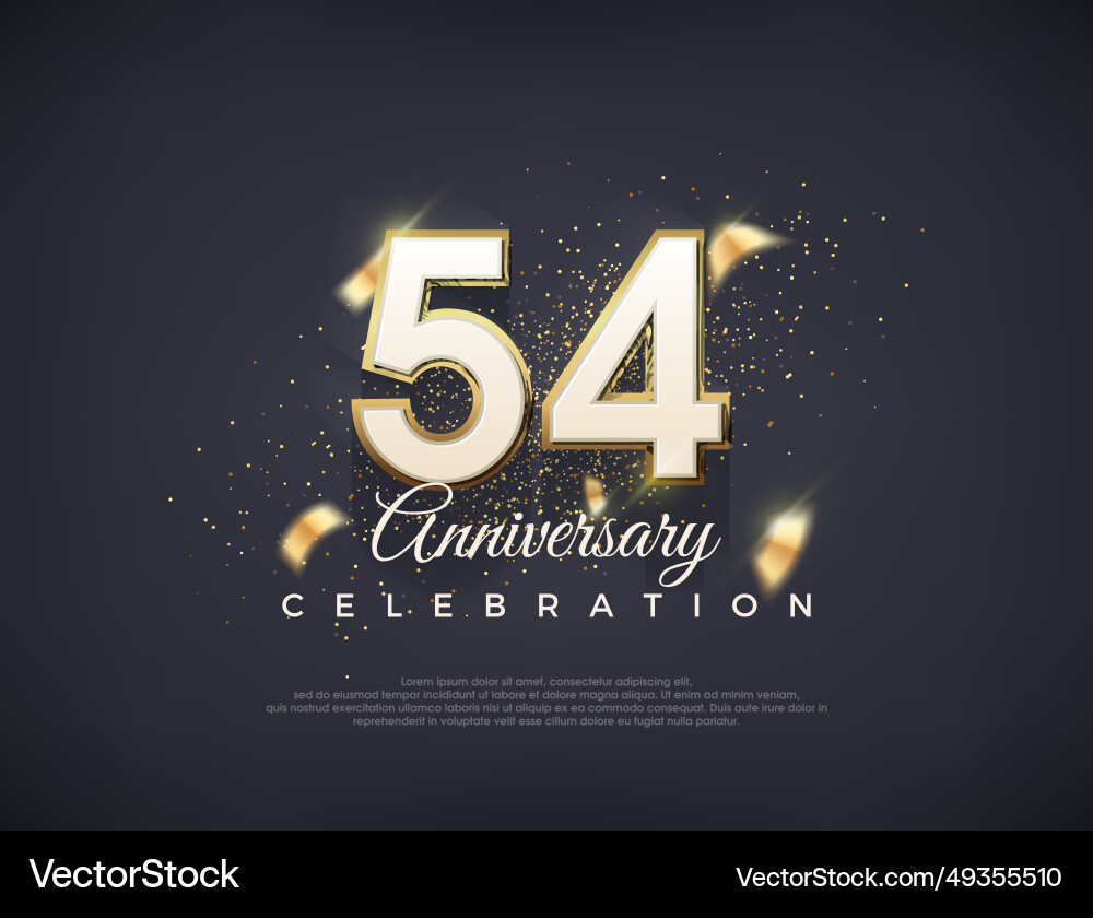 54th anniversary number with fancy numerals Vector Image