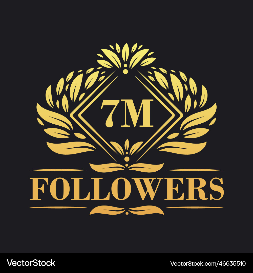 7m followers celebration design luxurious Vector Image