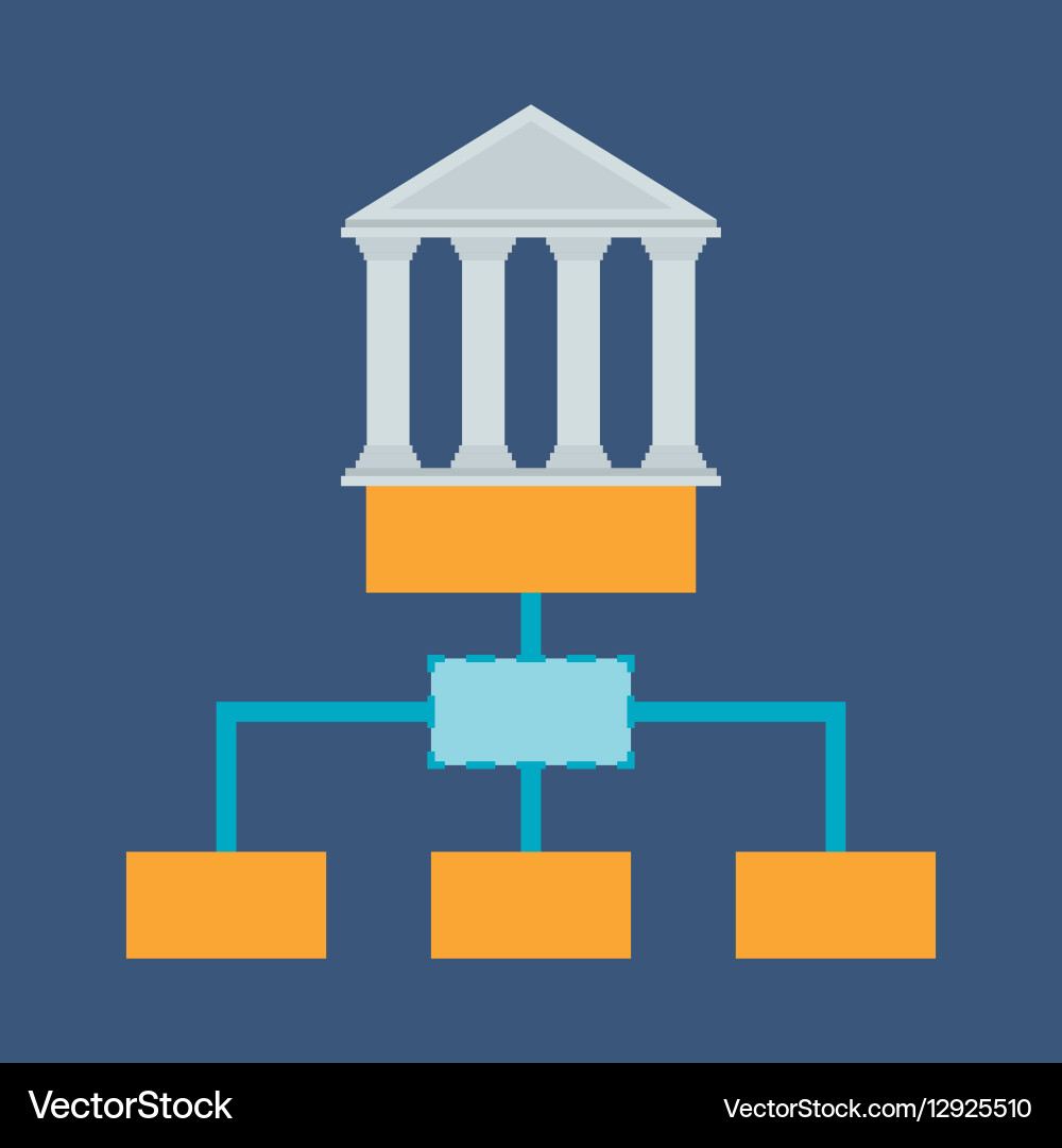Bank building organization structure business Vector Image