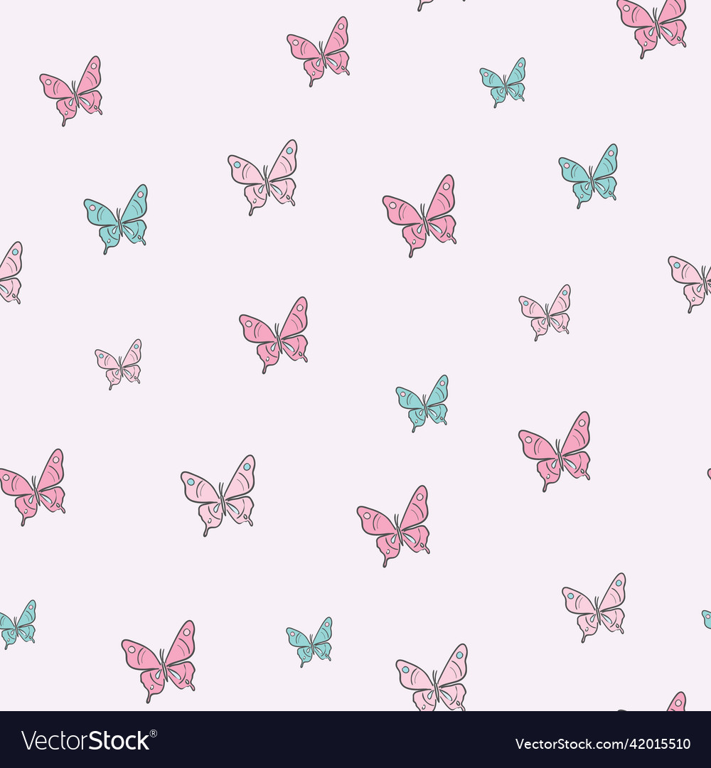 Butterfly seamless repeat pattern design Vector Image