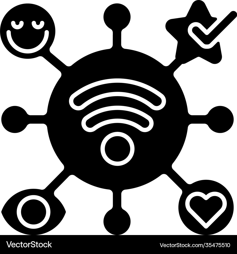 Close range marketing black glyph icon Royalty Free Vector