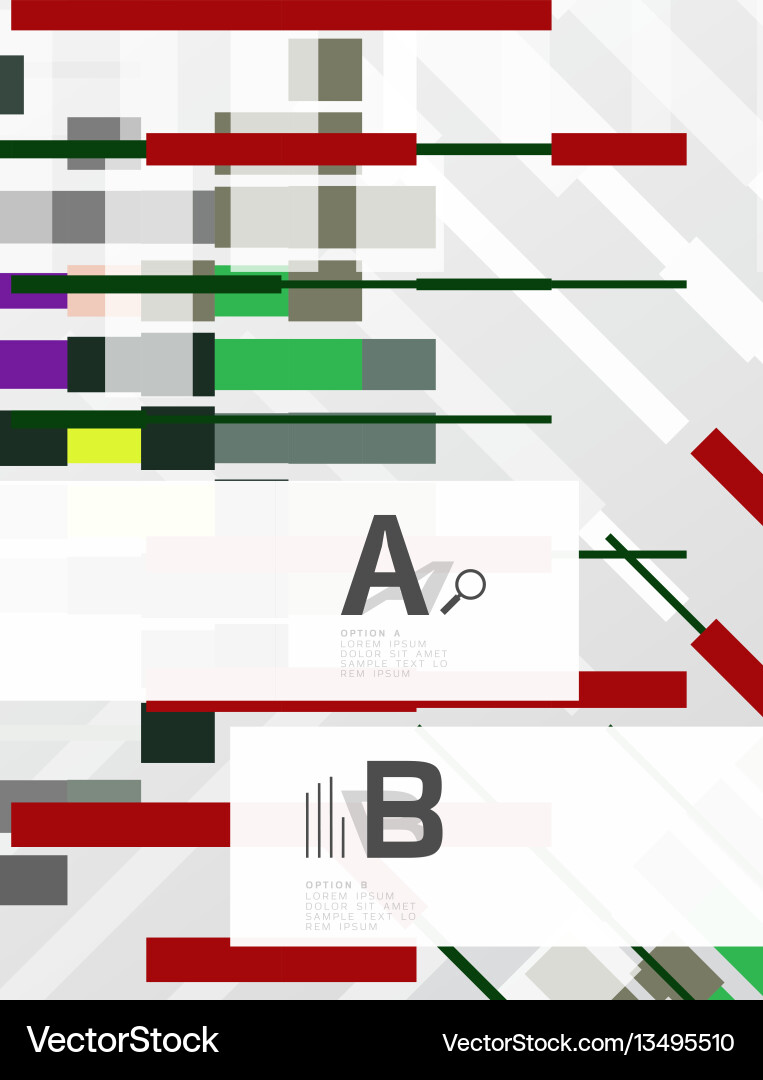 Colorful lines rectangles and stripes with option Vector Image