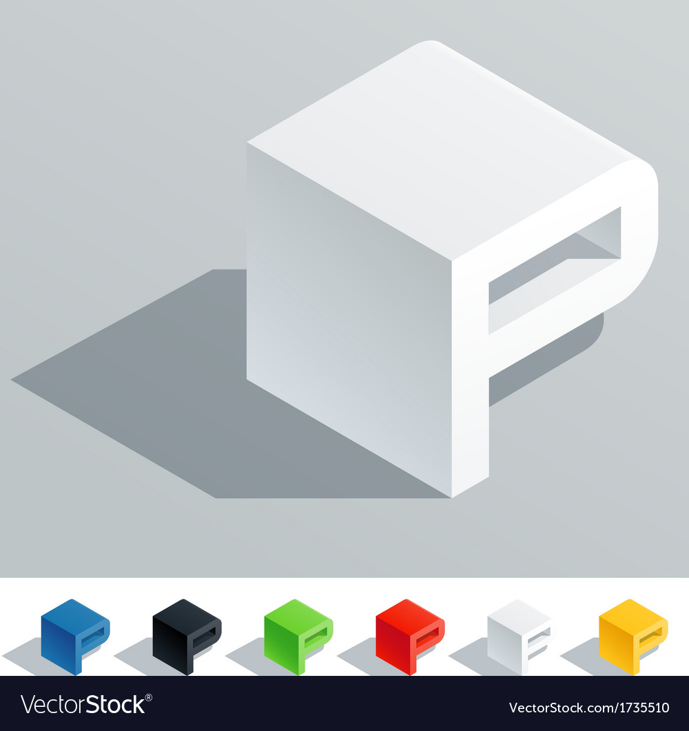 Cube styled monospace characters Royalty Free Vector Image