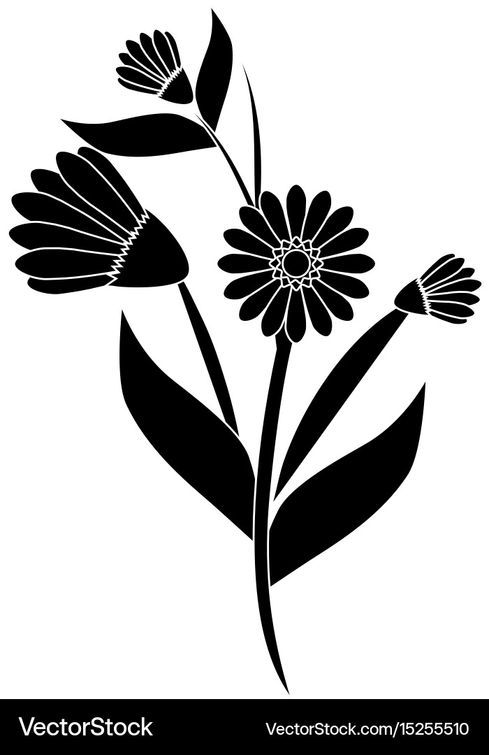 Flowers and leaves icon Royalty Free Vector Image