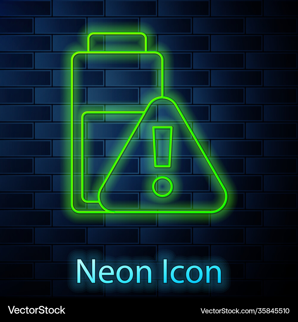 Glowing neon line smartphone battery charge icon Vector Image