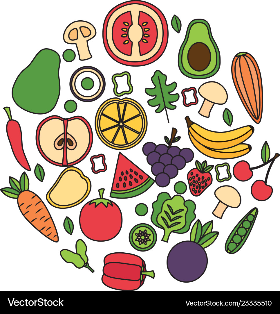 Healthy food fresh Royalty Free Vector Image - VectorStock