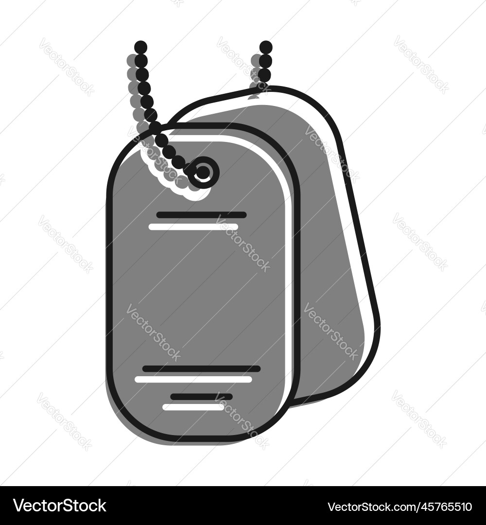 Linear icon personal military number badge Vector Image