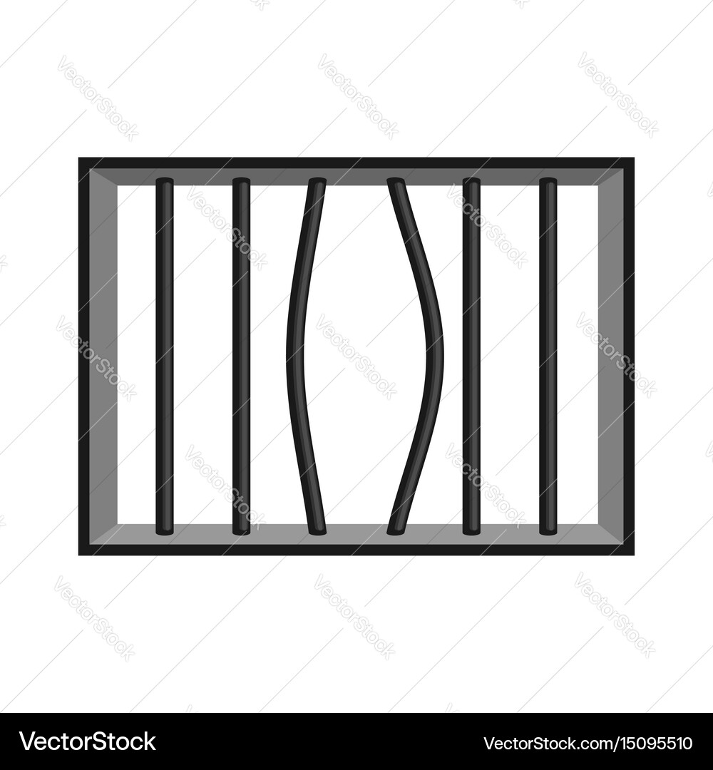 Prison Window with Iron Bars Royalty Free Vector Image
