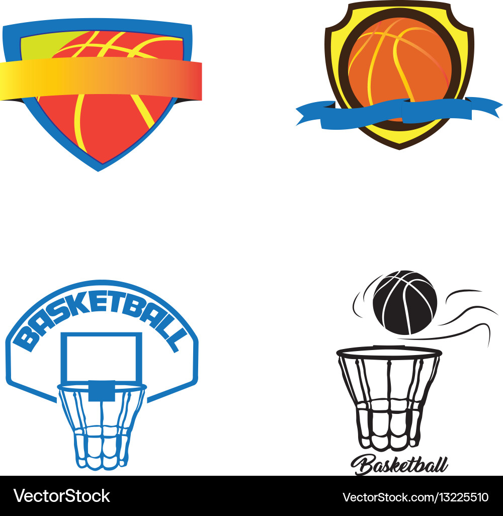 Set of basketball Royalty Free Vector Image - VectorStock