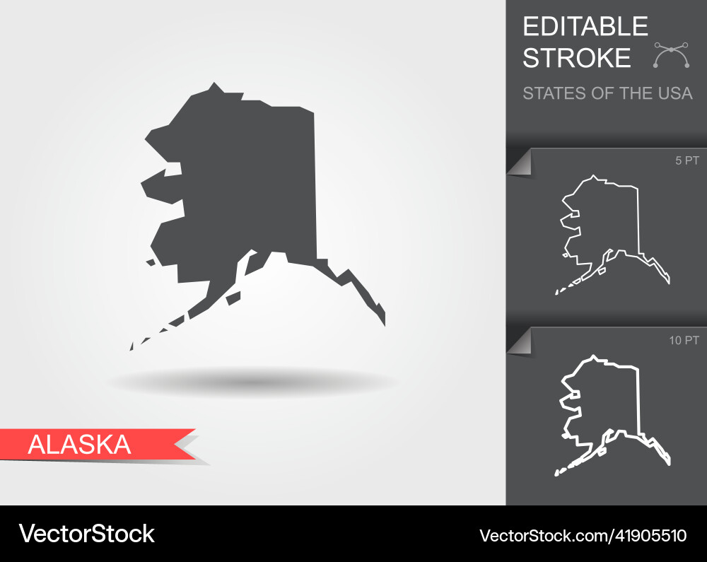 Stylized map of the us state alaska Royalty Free Vector