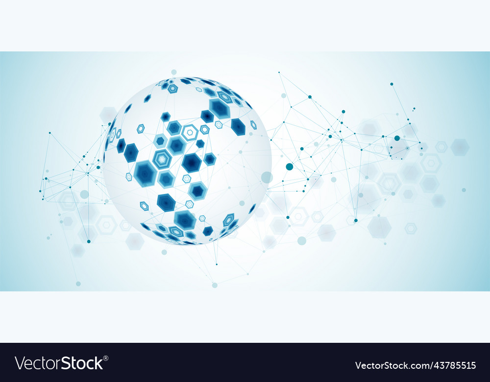 Abstract Sphere Background With Plexus Effect 3d Vector Image