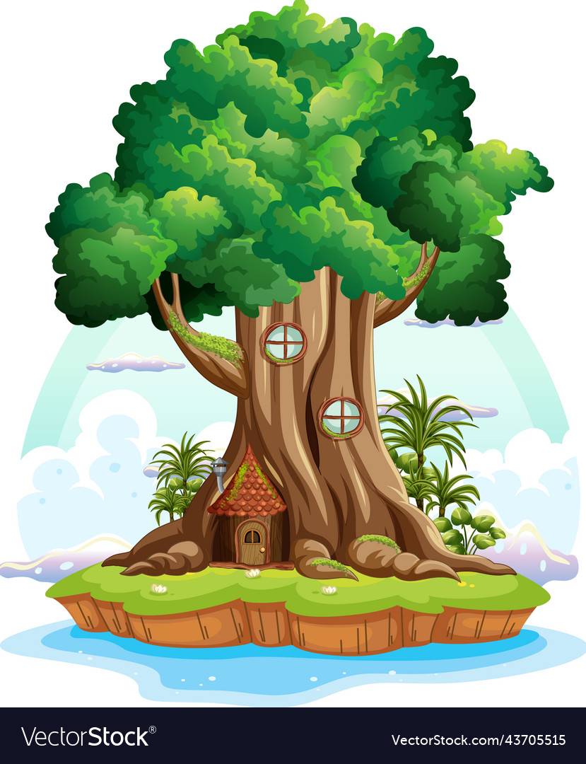 Big tree isolated cartoon Royalty Free Vector Image Big tree isolated cartoon Royalty Free Vector Image