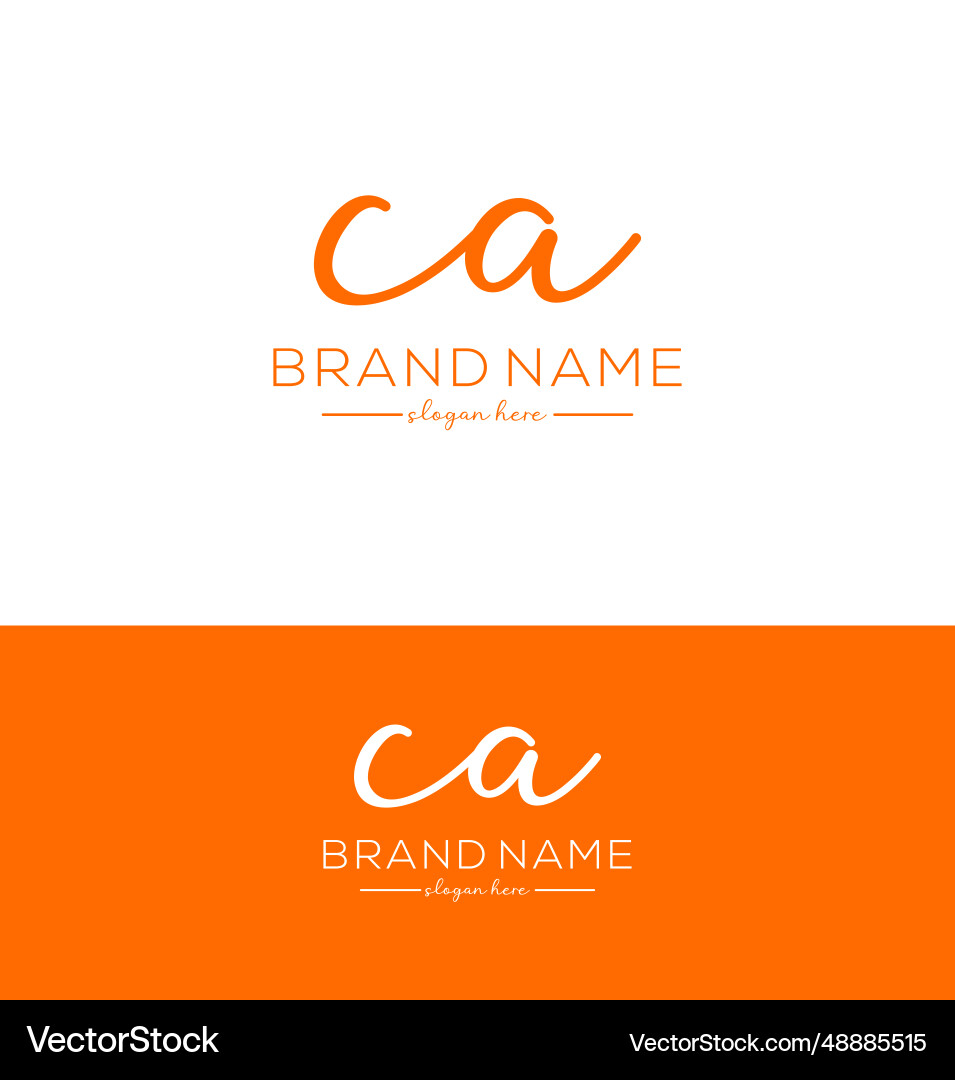Ca letter handwriting signature logo Royalty Free Vector