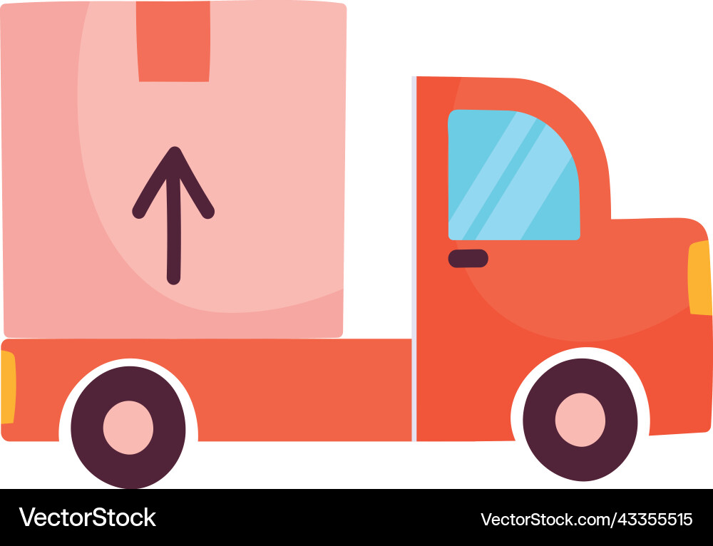 Cartoon cargo truck Royalty Free Vector Image - VectorStock