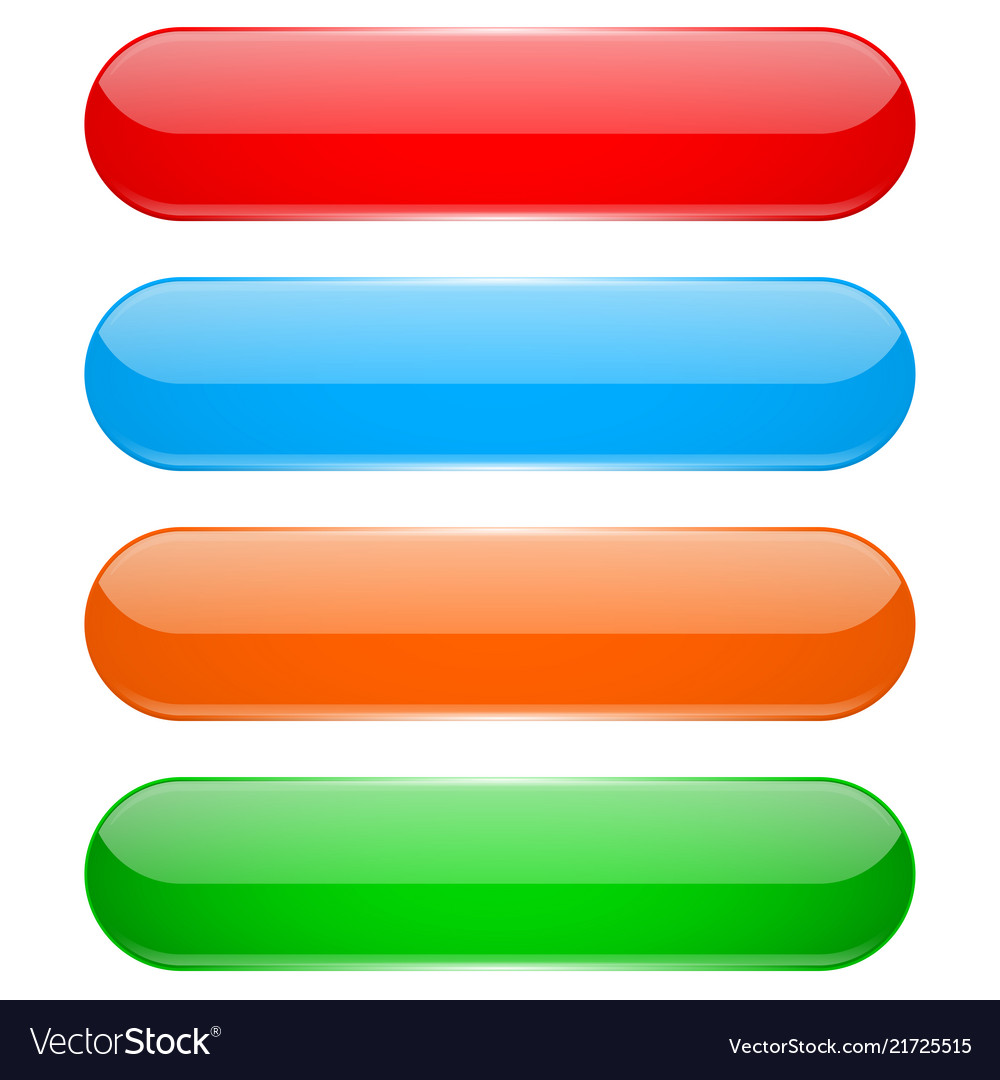 Colored oval buttons 3d glass menu icons Vector Image