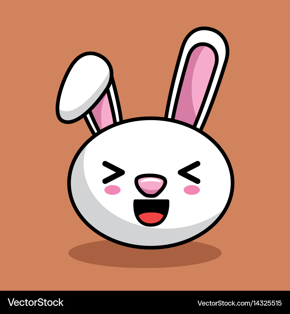 Cute rabbit character kawaii style Royalty Free Vector Image