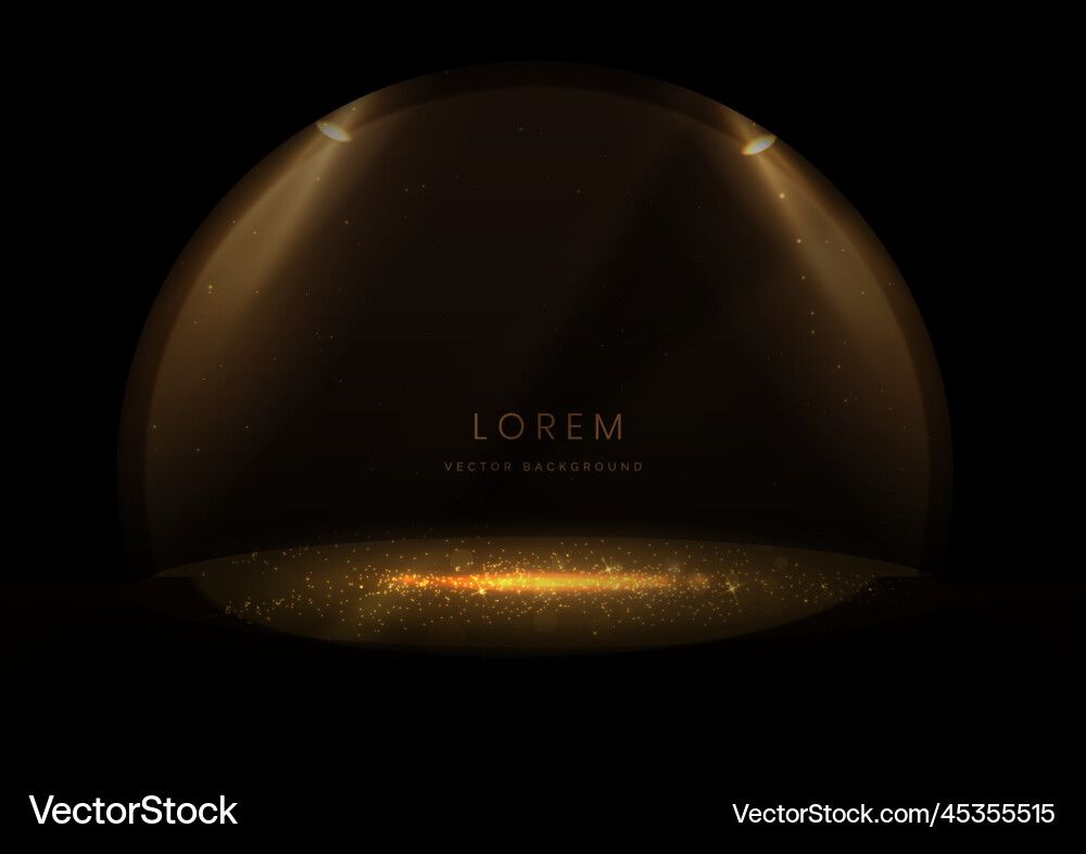 Elegant golden stage glowing with lighting effect Vector Image