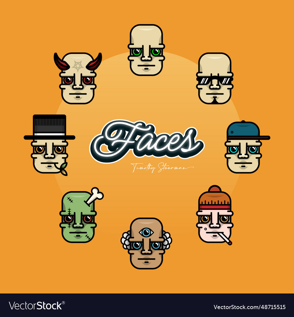 Faces Royalty Free Vector Image - VectorStock