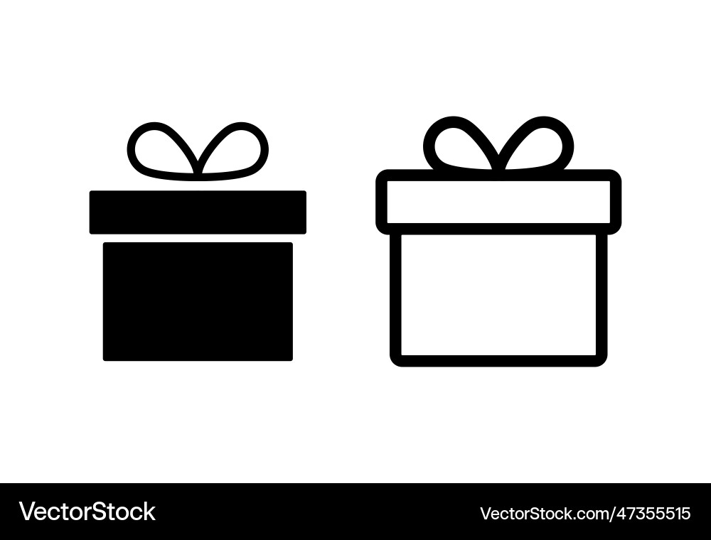 Gift icon set gift icon birthday gift Royalty Free Vector